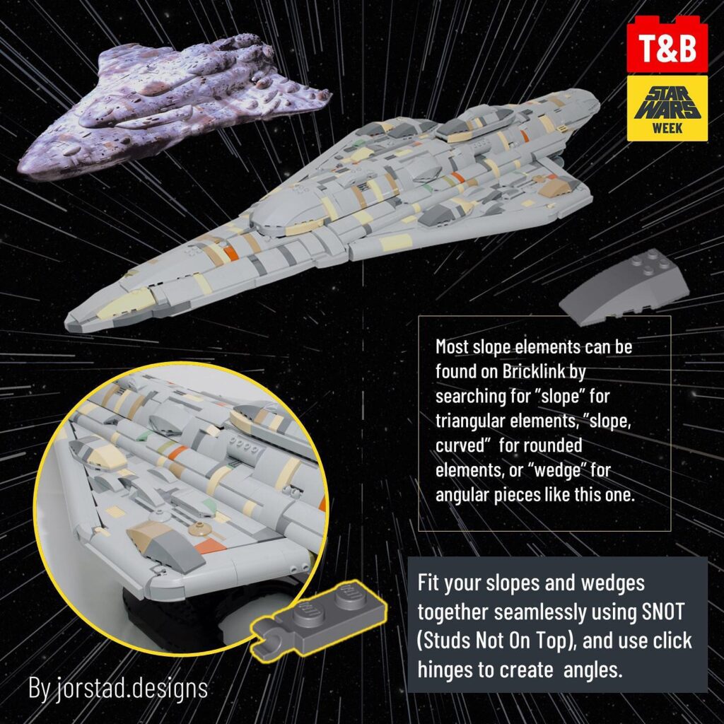 #1342 TECHNIQUES: Curved and Angled Space Ship Hulls - Tips&Bricks