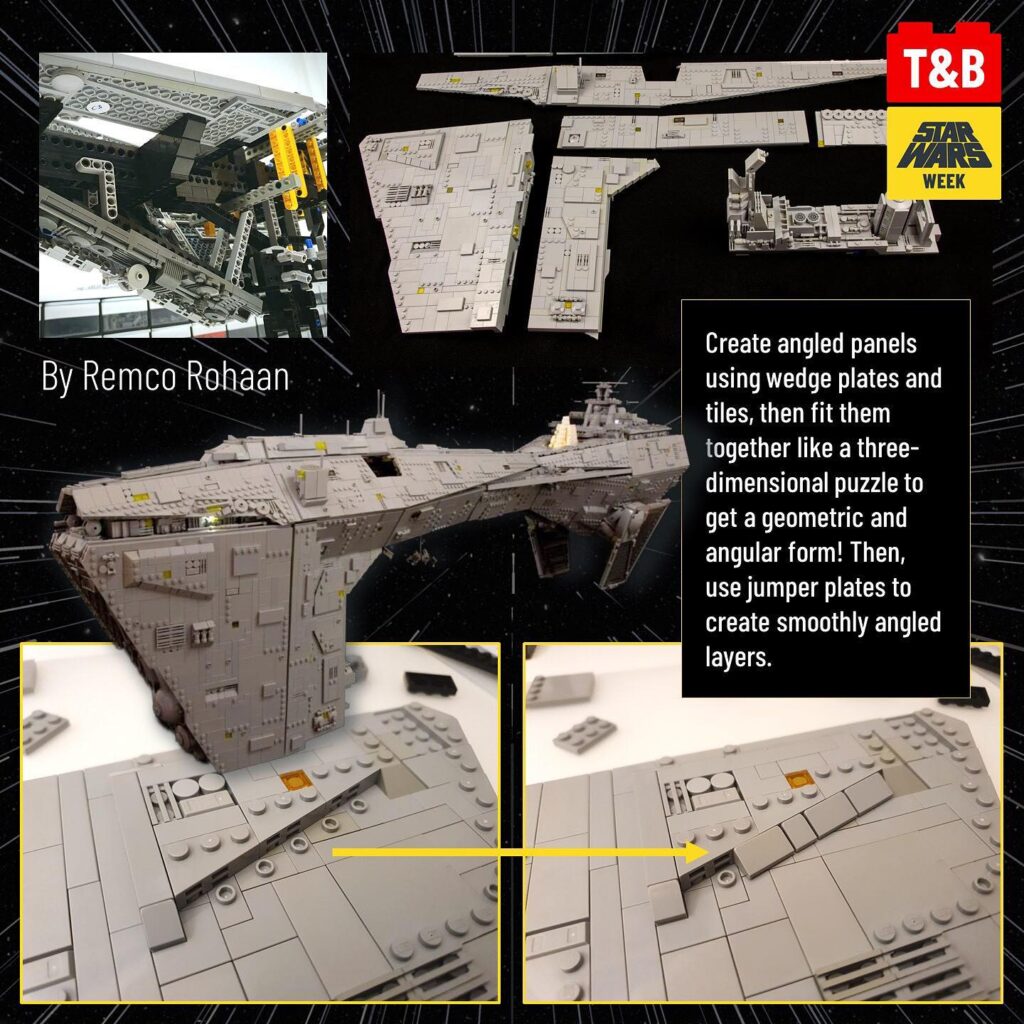 #1342 TECHNIQUES: Curved and Angled Space Ship Hulls - Tips&Bricks