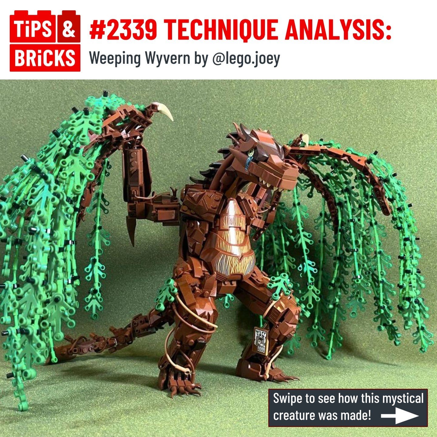 #2339 TECHNIQUE ANALYSIS: Weeping Wyvern by @lego.joey - Tips&Bricks
