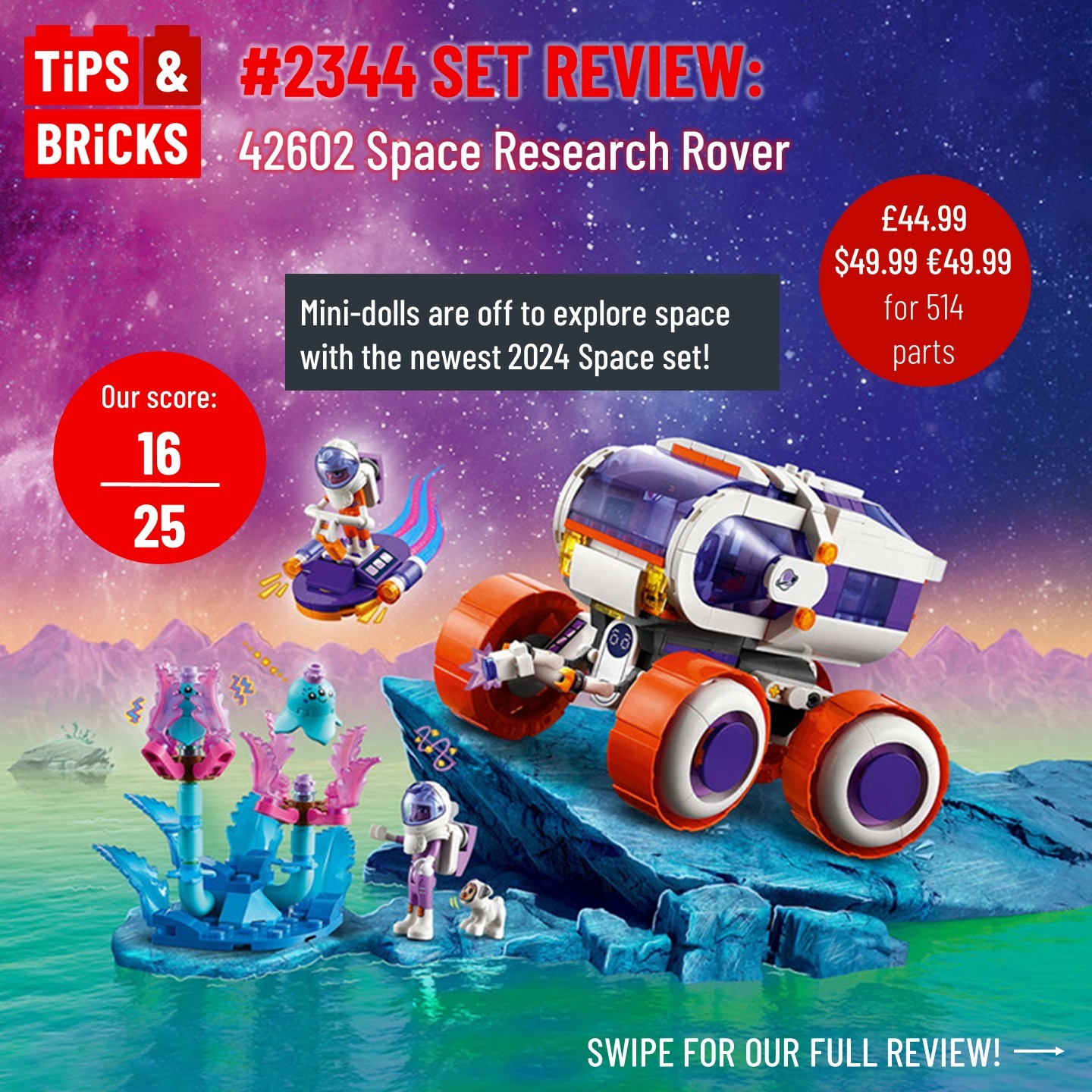 #2344 SET REVIEW: 42602 Space Research Rover - Tips&Bricks