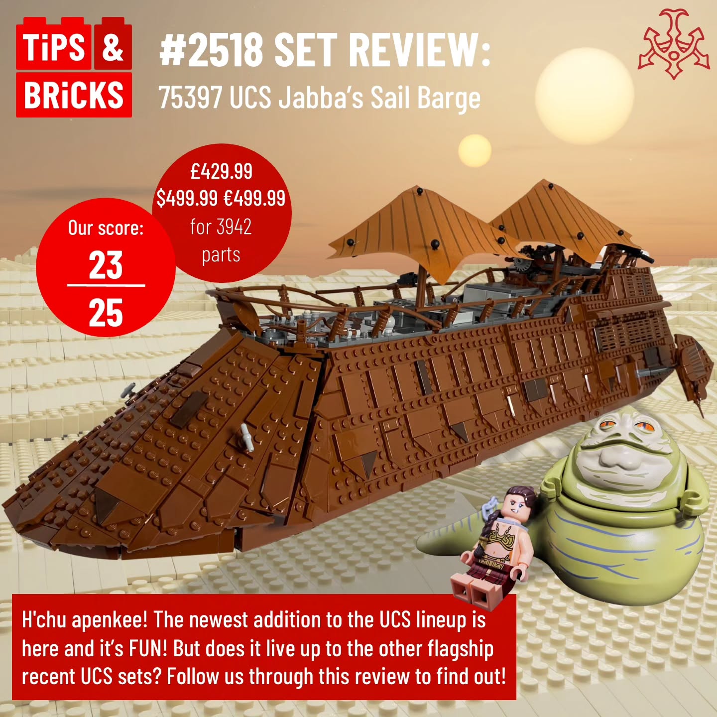 #2518 SET REVIEW: 75397 UCS Jabba's Sail Barge - Tips&Bricks