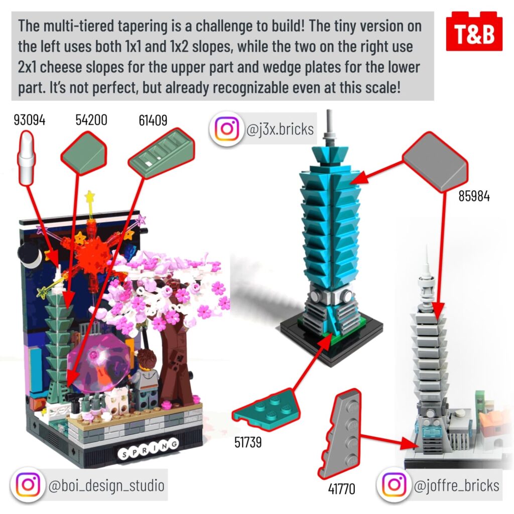 #2538 TECHNIQUE DISCUSSION: Taipei 101 by Various Builders - Tips&Bricks