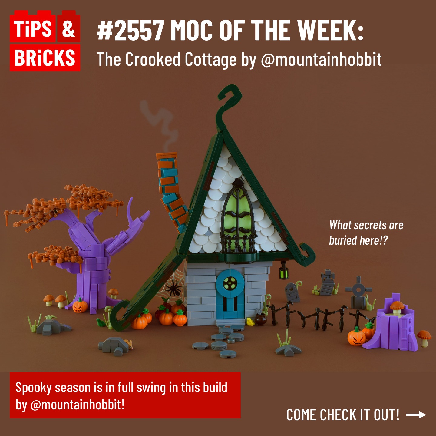 #2557 MOC OF THE WEEK: The Crooked Cottage by @mountainhobbit - Tips&Bricks