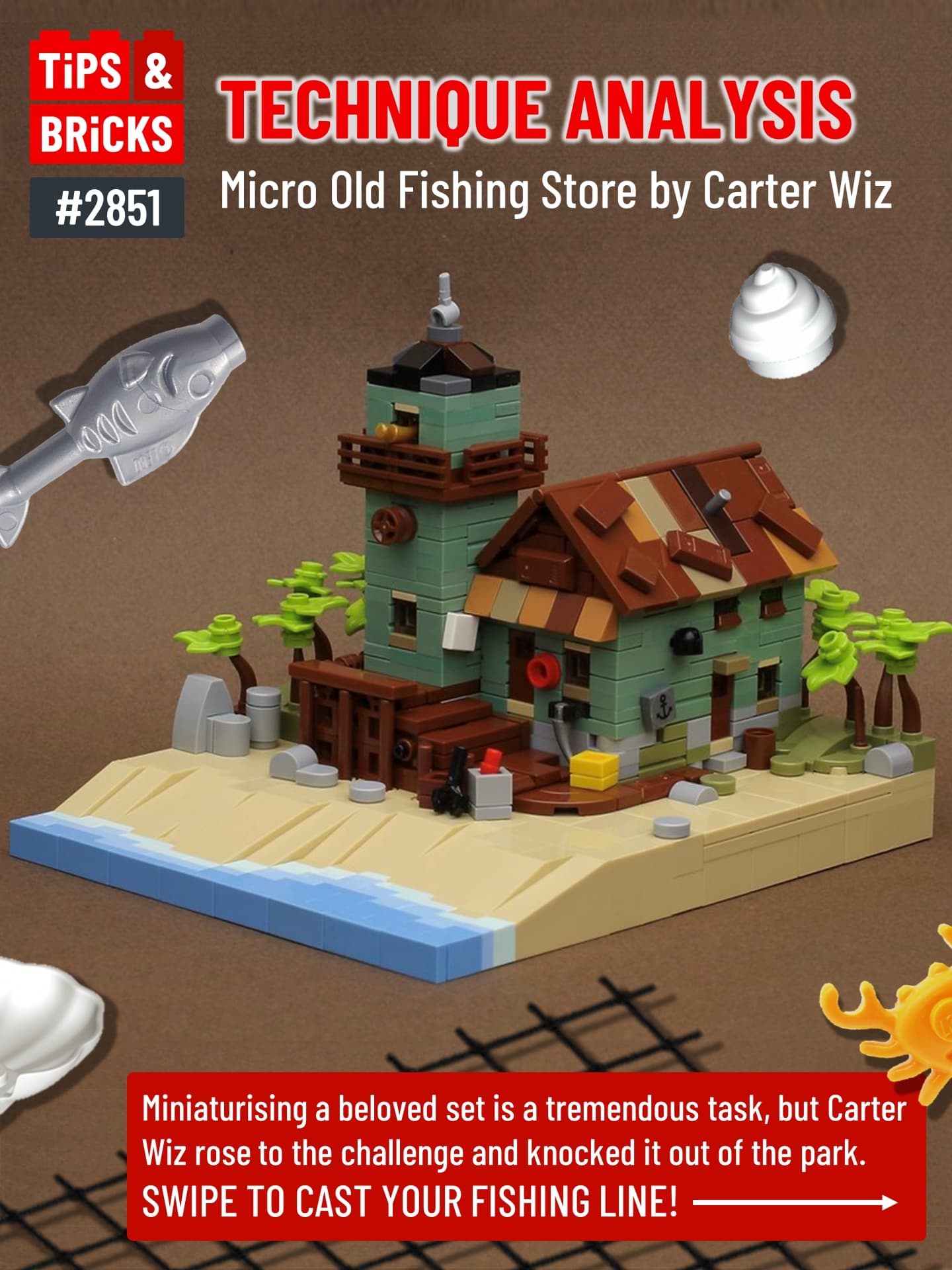 #2851 MOC OF THE WEEK: Micro Old Fishing Store by Carter Wiz - Tips&Bricks
