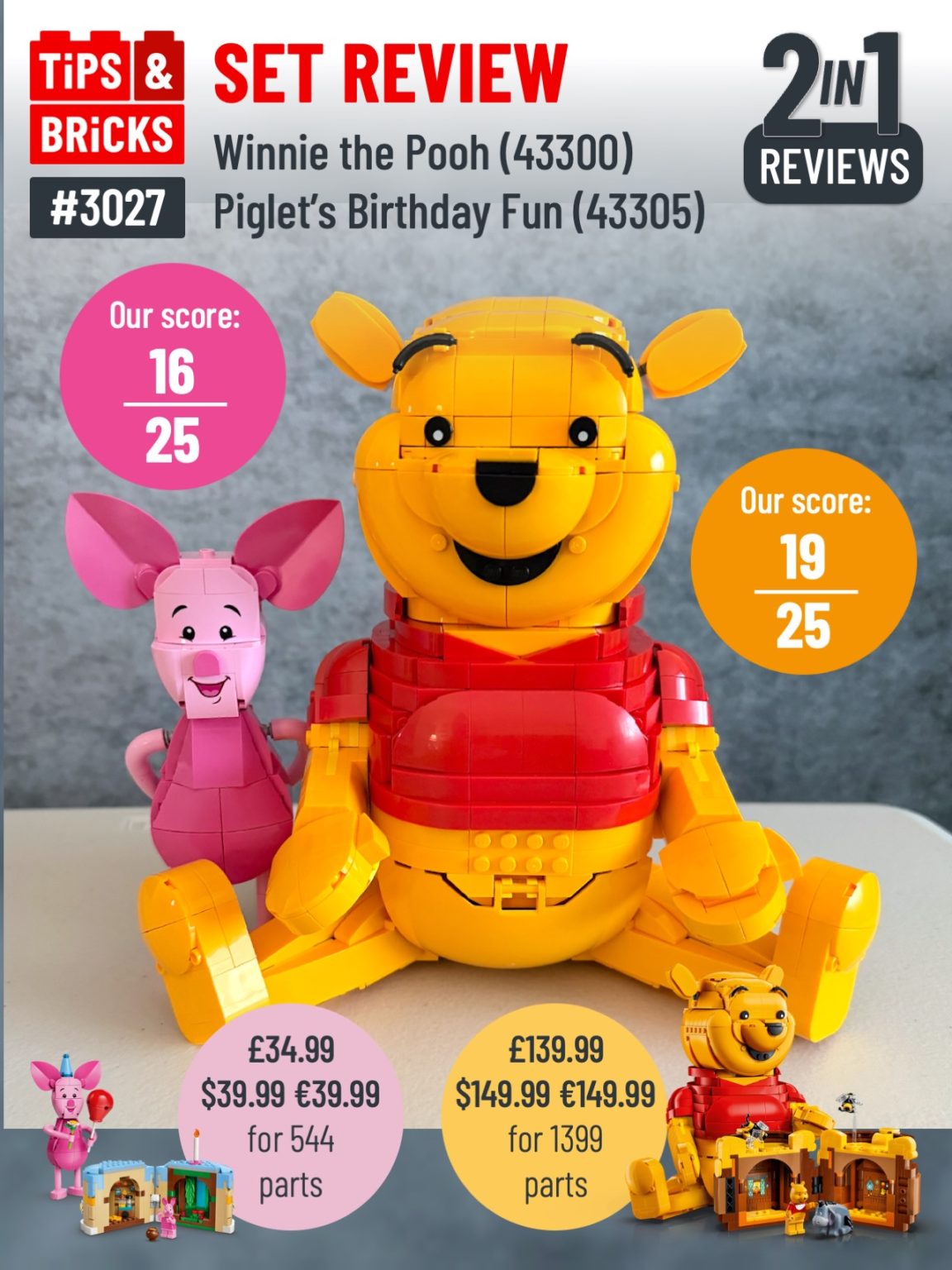 #3027 SET REVIEW: Winnie the Pooh (43300) and Piglet's Birthday Fun ...